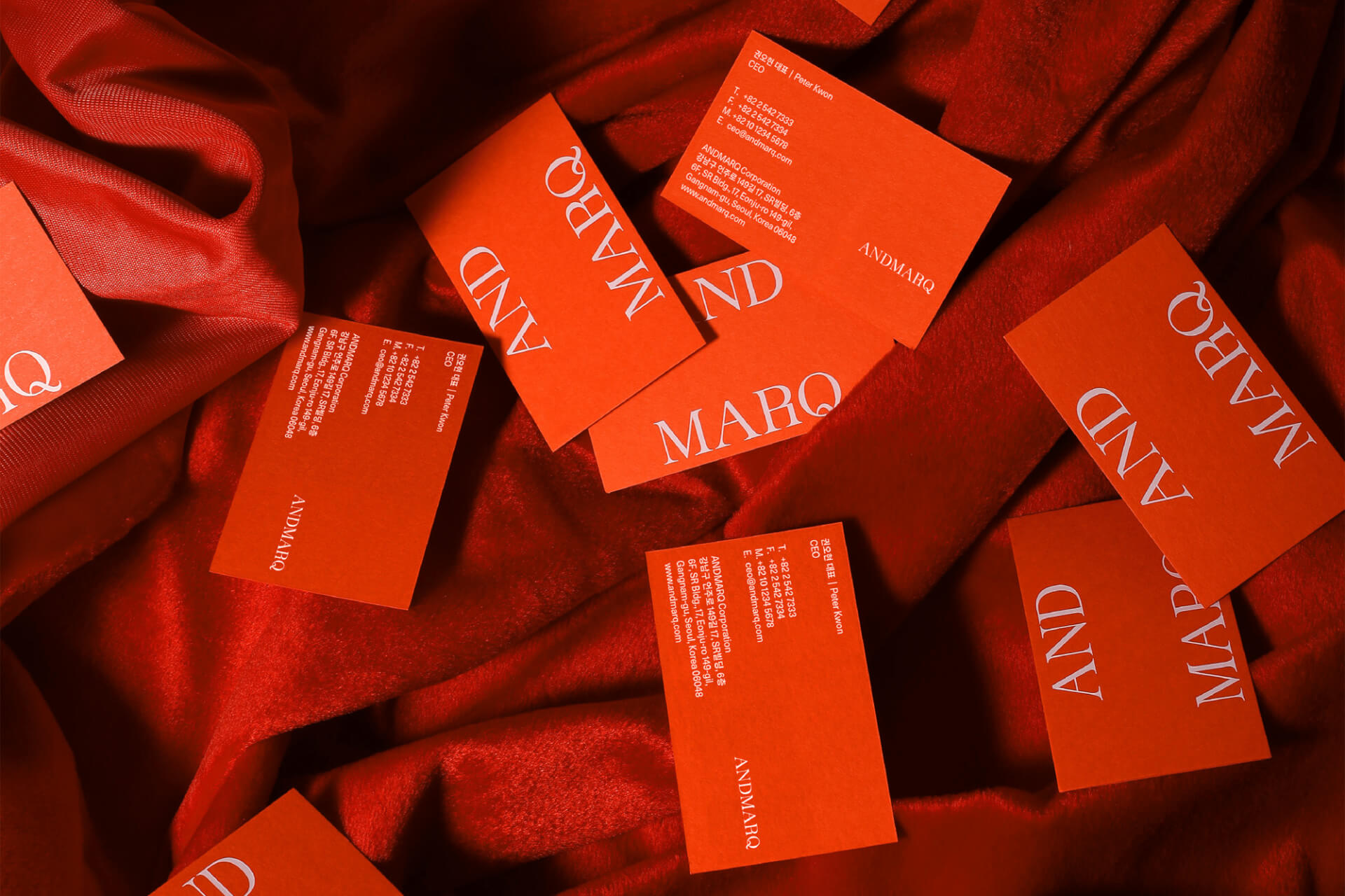 Elegant identity for South Korean actor management agency ANDMARQ ...